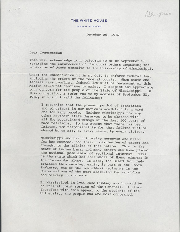Hail To The Chief: JFK and The University of Mississippi